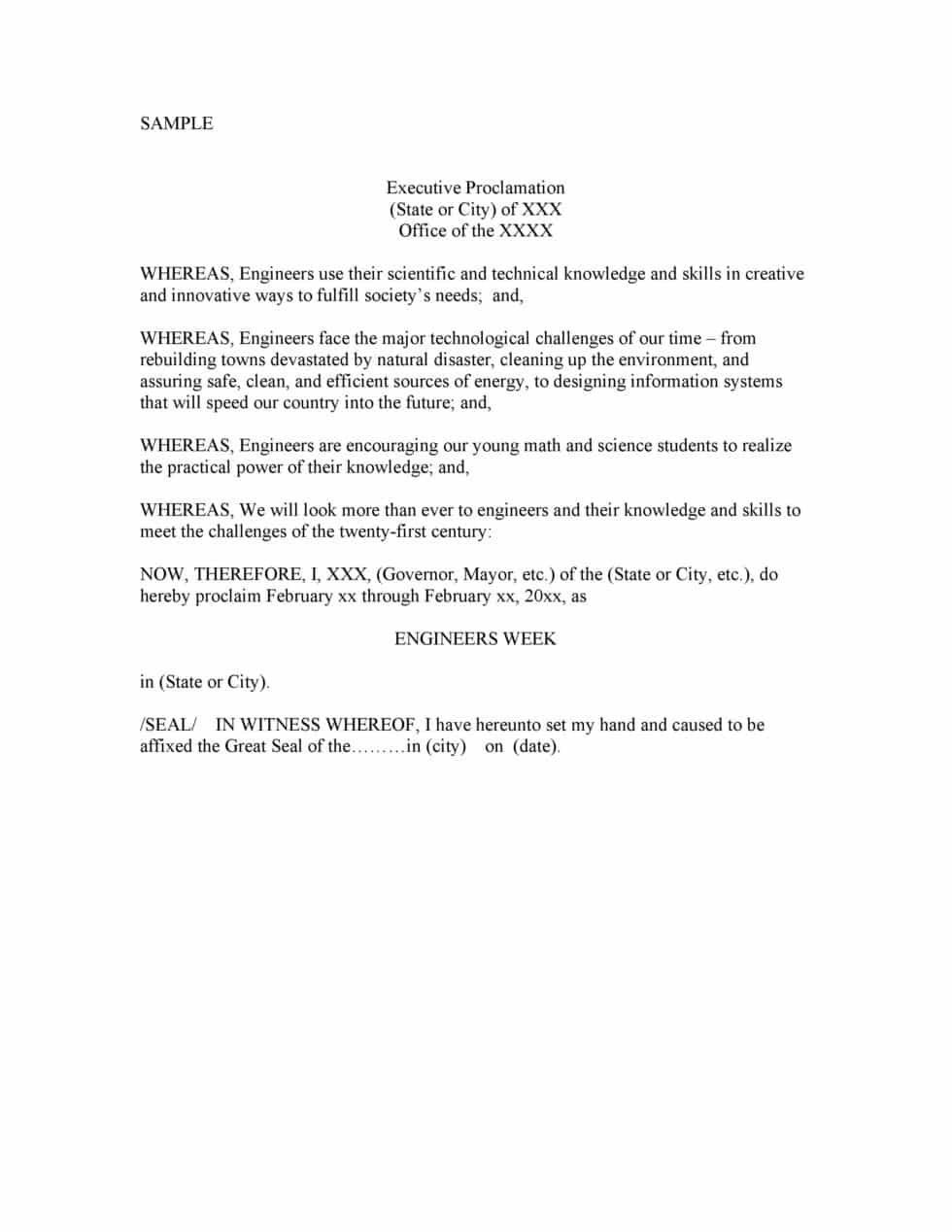 Engineers Week Sample Proclamation - DiscoverE