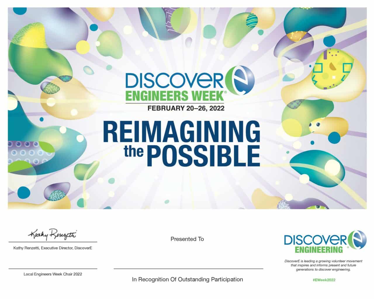 Engineers Week Certificate - DiscoverE